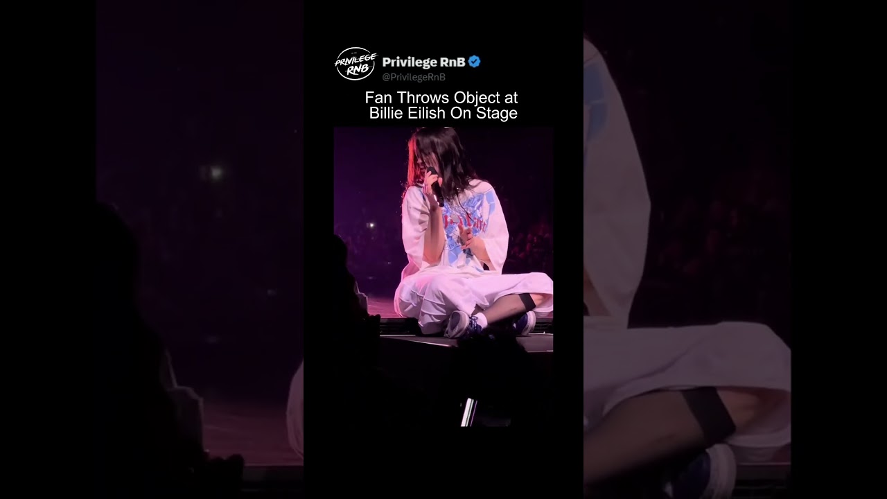 Fan Throws Object at Billie Eilish On Stage #billieeilish #pop #popmusic #singer