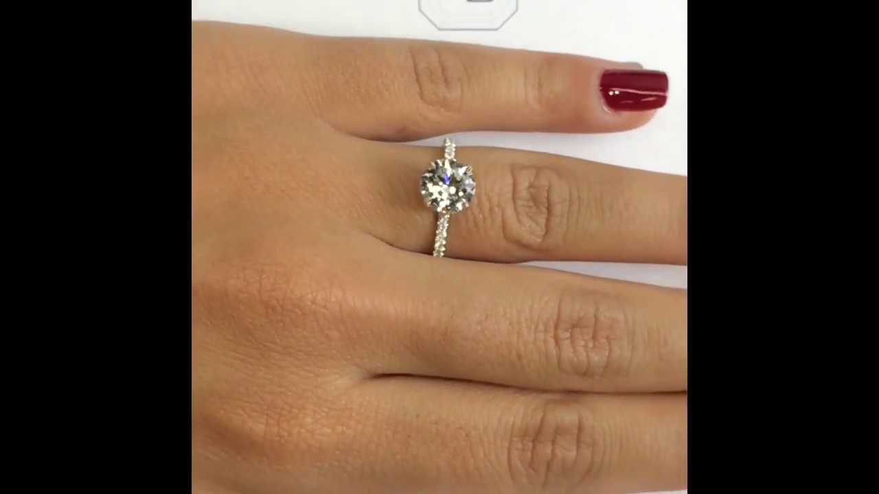 2 carat Round Diamond 2-tone Engagement Ring