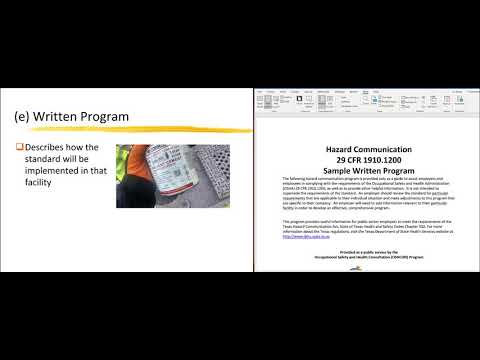 OSHA 365 day 2 Written hazard communication program