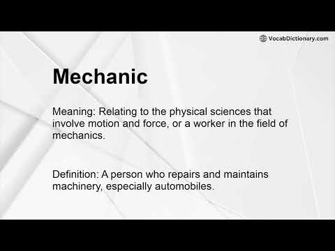 Mechanic Meaning