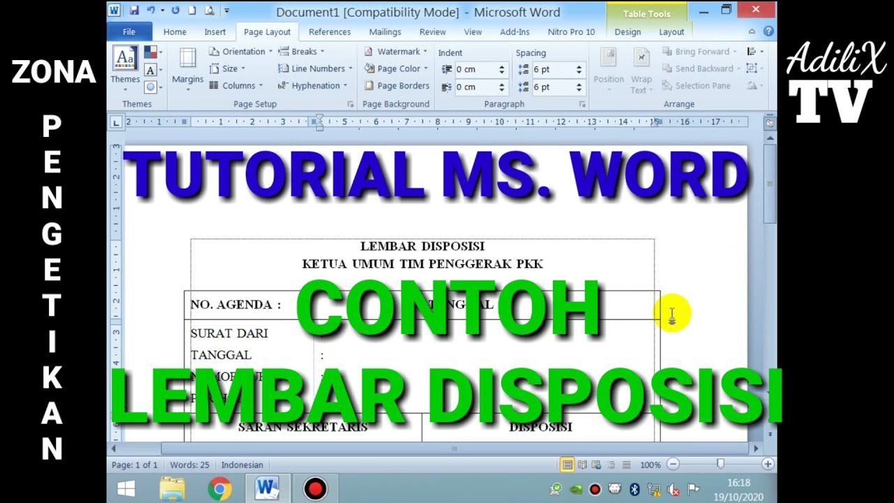CONTOH LEMBAR DISPOSISI