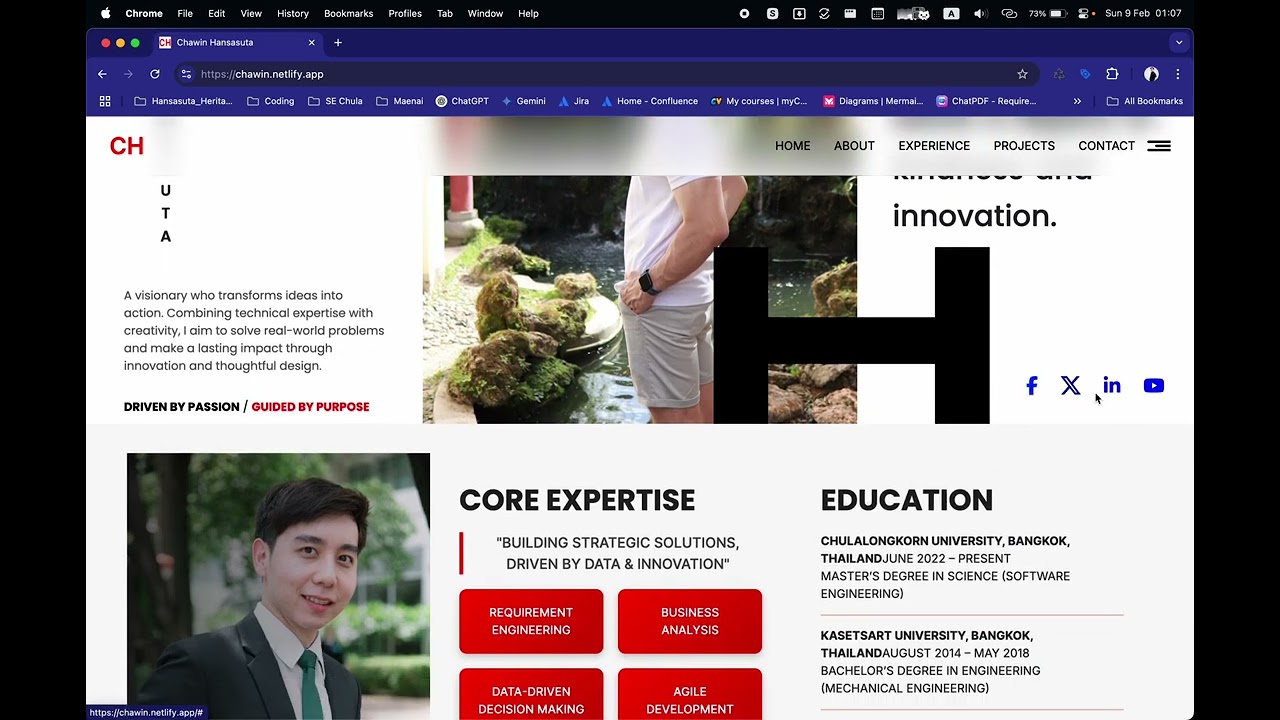 สร้างเว็บไซต์โปรไฟล์พร้อมอนิเมชั่นและ Responsive พร้อมติดตั้ง GTM และ GA4