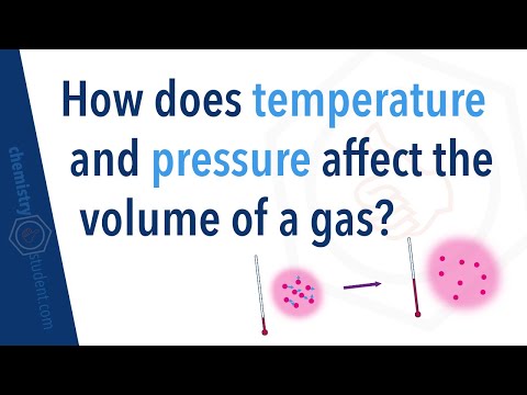 How does temperature and pressure affect the volume of a gas?