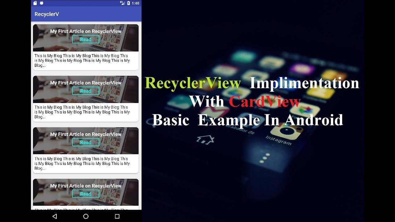 RecyclerView Implementation With CardView Basic Example In Android