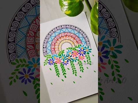 Draw an easy mandala with me ๐๐ธโจ #art #shorts #drawing #pastel #colors #mandalaartforbeginners
