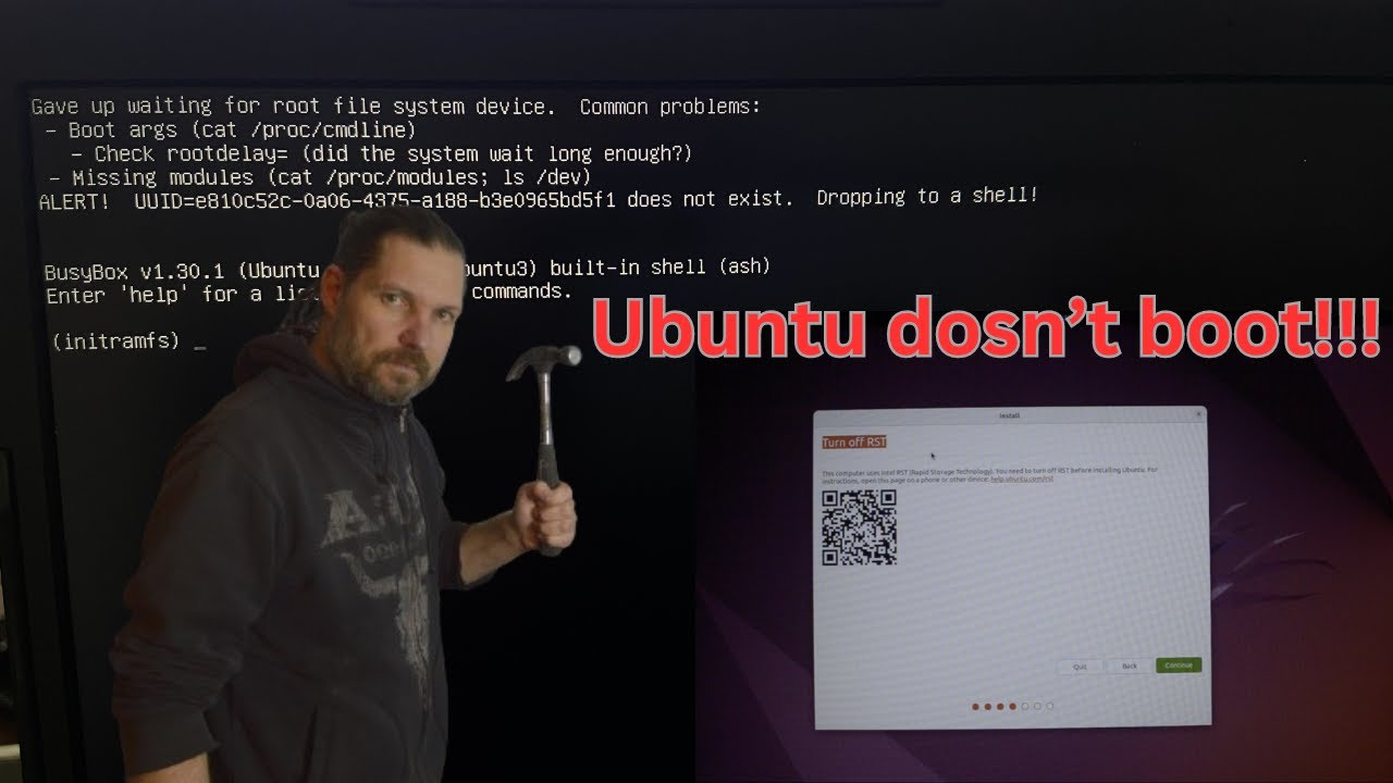 How to install Ubuntu 22.04 & fix RST error