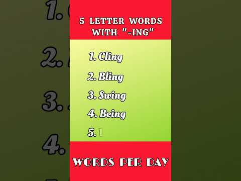 5 Letter words that ends with "-ING" #englishlearning #englishlearners #youtubeshorts