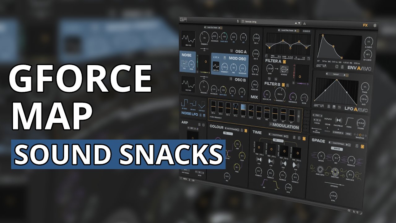 GForce MAP Sound Snacks - West Coast Synthesizer Plugin (Oscillators & Filters Exploration)