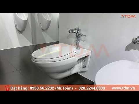 TDM.VN | Review Bồn Cầu TOTO CW550/TV150NSV6J Van Xả Gạt Tay treo tường sử dụng công cộng