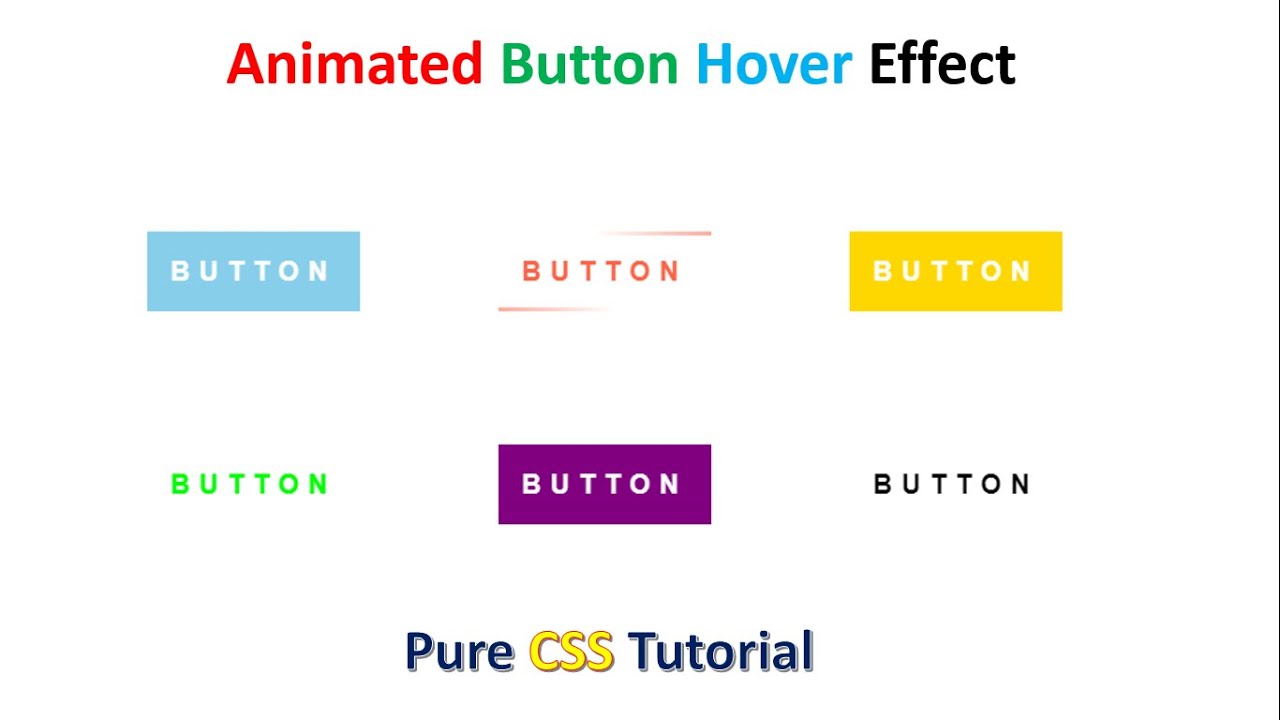 Pure CSS Button Hover Effect | Simple Animated Button Hover Effect Using Pure HTML and CSS