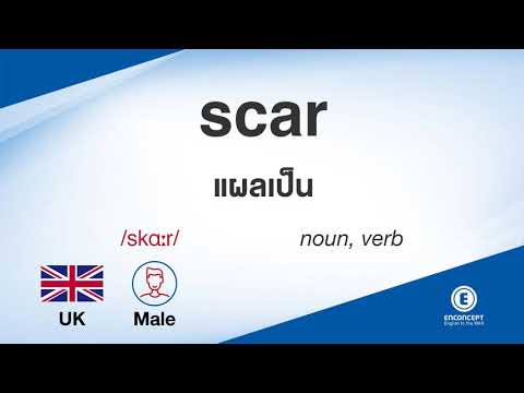 scar ออกเสียงว่า แปลว่า อะไร แปลภาษาอังกฤษเป็นไทย By ENCONCEPT Dictionary