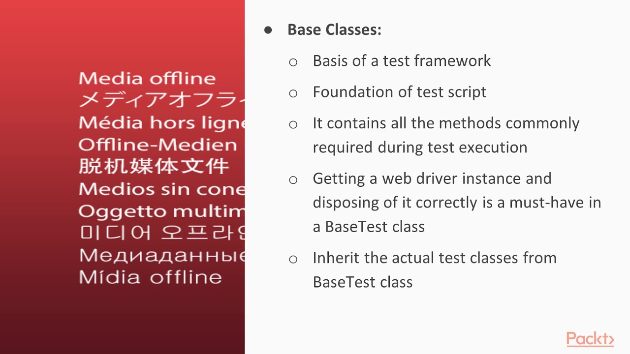 Build UI Automation Test Framework with Selenium WebDriver:Break Down Test Framework|packtpub.com
