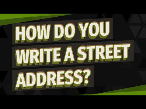 How do you write a street address?