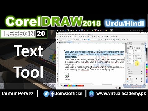 Learn CorelDraw in Hindi | Text tool Paragraph setting text properties | 20 - Mind Luster