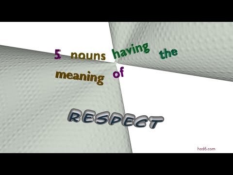 respect - 8 nouns which are synonyms to respect (sentence examples)