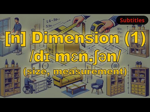 [n] Dimension meaning (size, measurement) with 5 examples