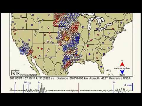 Seismic waves - visualization of surface waves