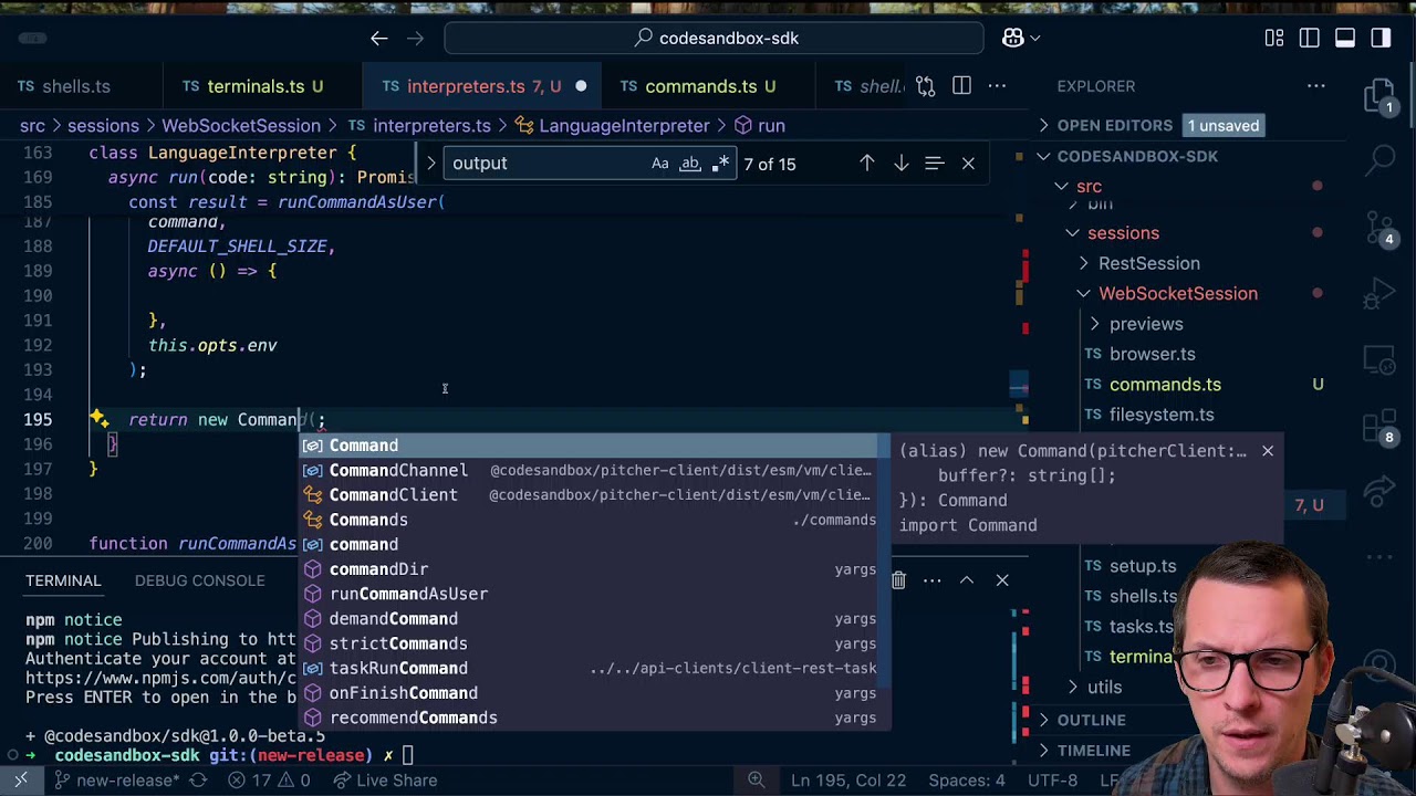 CodeSandbox - SDK - Terminals and Commands