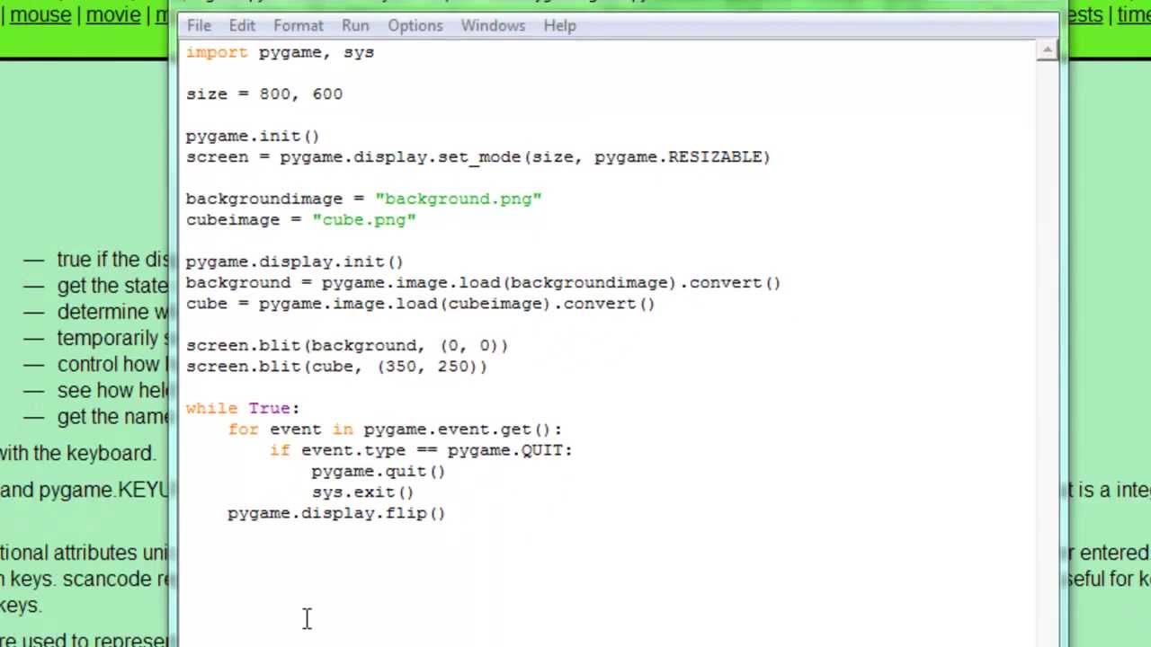 Pygame Tutorial 3 - Keyboard Events