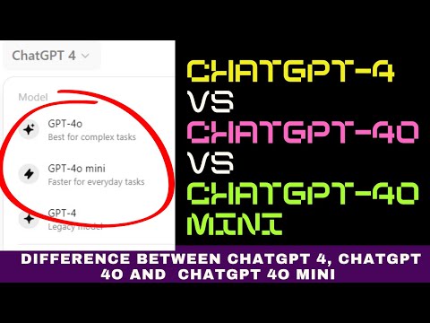Difference between ChatGPT 4, ChatGPT 4o and ChatGPT 4o mini Explained