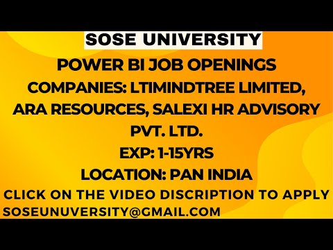 Power BI JOB OPENINGS FOR LTIMindtree LTD,ARA Resources, SALEXI HR ADVISORY Pvt. || +91 9902590140
