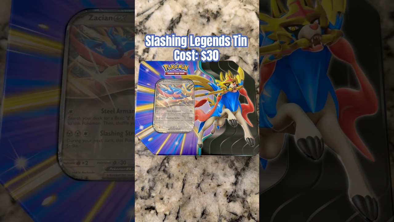 Pokémon Slashing Legends Tin: Zacian ex! #pokemoncards #koraidon