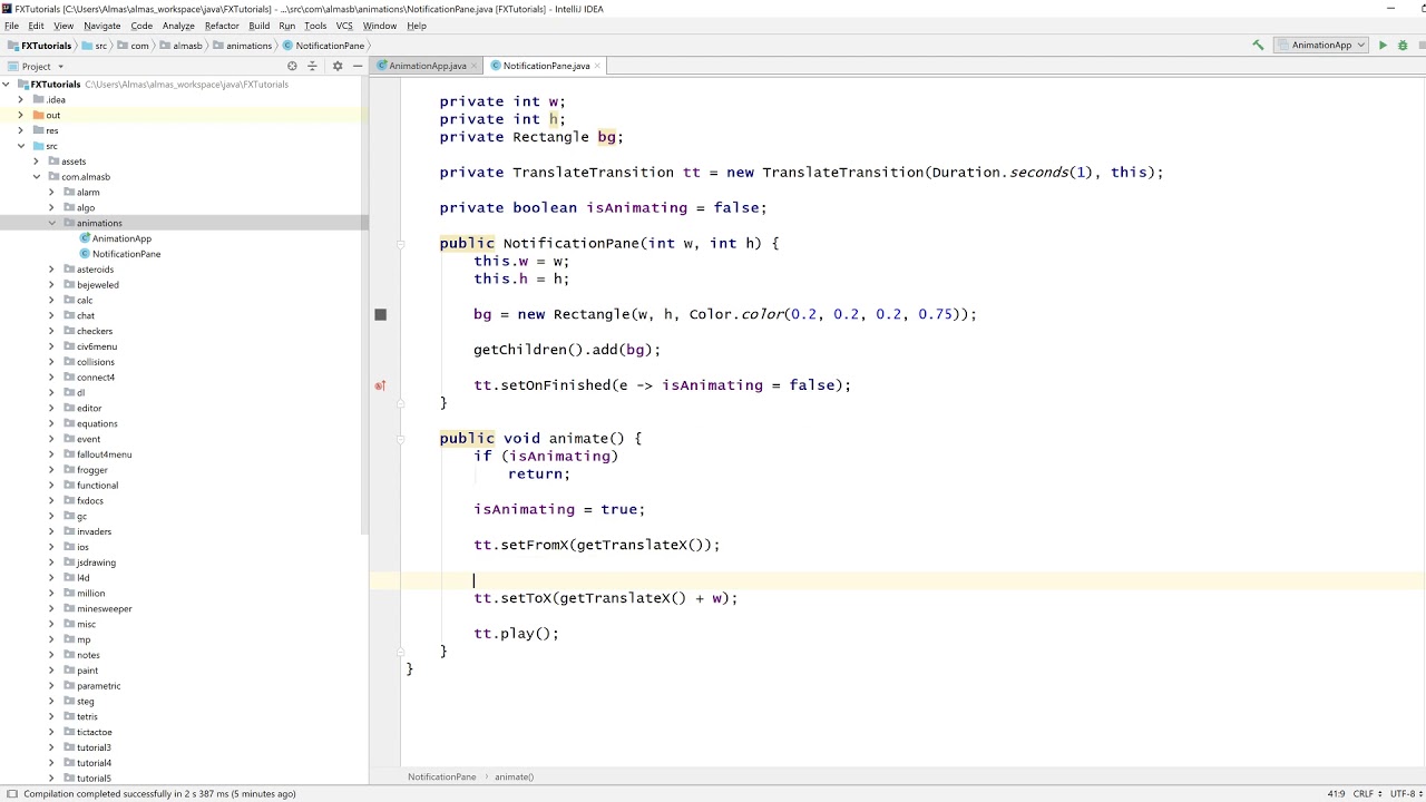 JavaFX UI: Animations and Interpolators