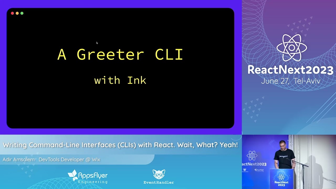 Adir Amsalem @ ReactNext '23 | Writing command-line interfaces (CLIs) with React. Wait, what? Yeah!