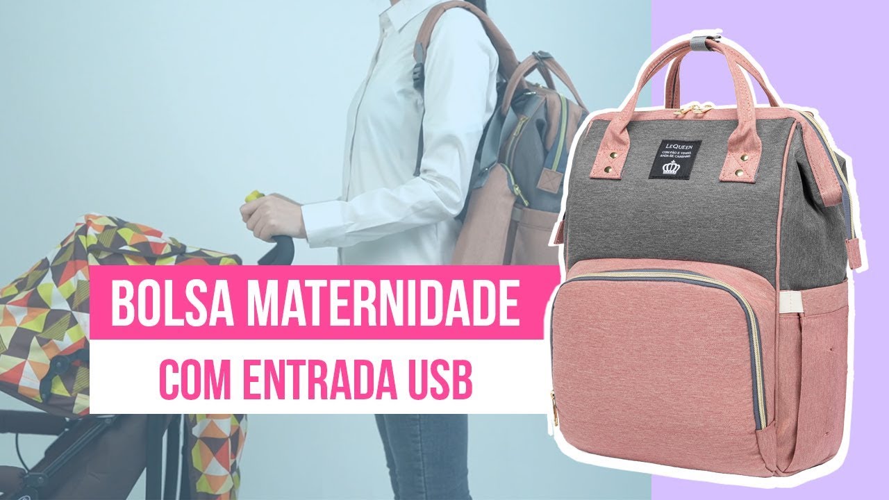 Bolsa Maternidade Lequeen Original com entrada USB