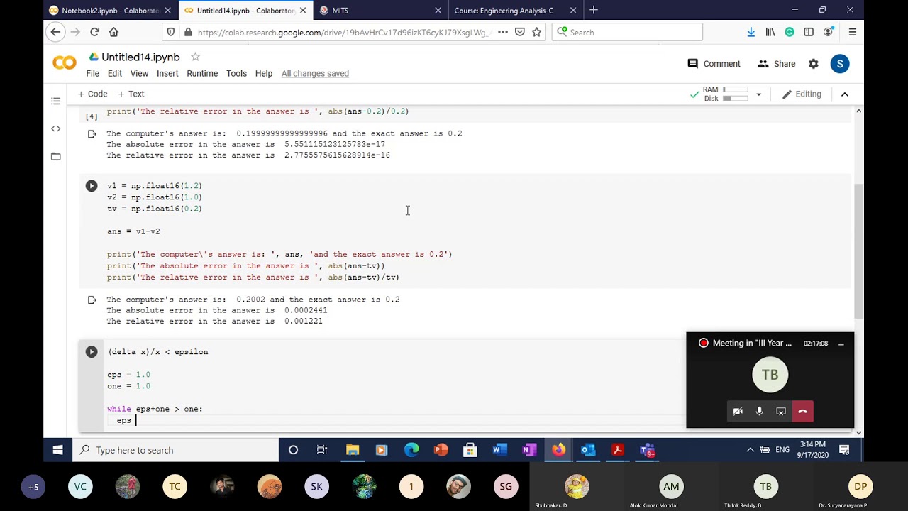 Python Tutorial - Round-off Errors, Taylor Series approximation of functions.