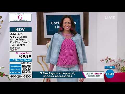 G by Giuliana Black Label Embellished EcoChic Denim Jack...