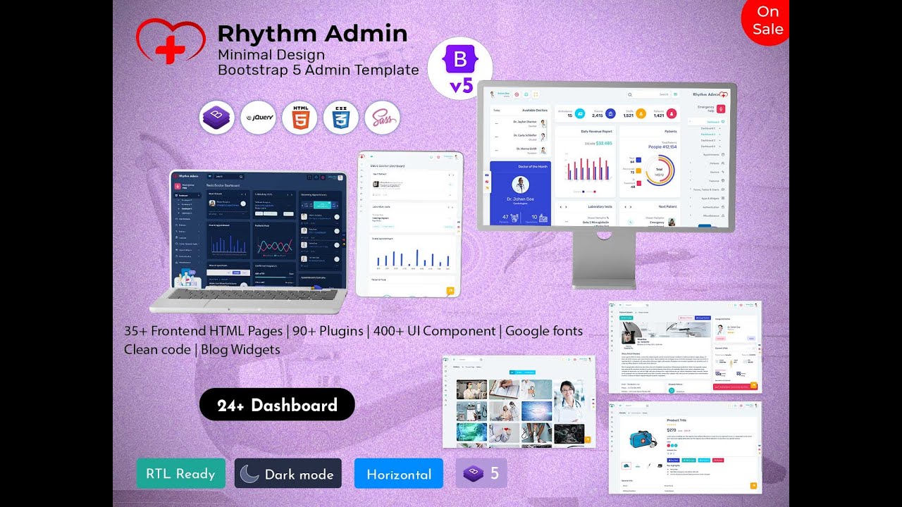 Rhythm  Admin  - Hospital Dashboard Ui Framework With Bootstrap 5 Admin Template