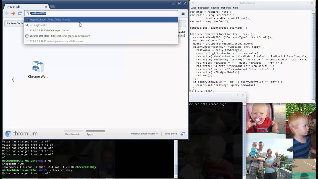 Node JS app and a shell script communicating