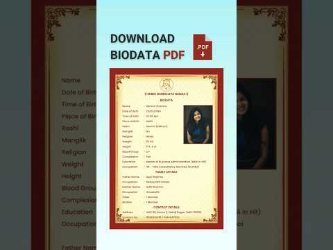 Biodata for Marriage 🔥 | Marriage Biodata 🌟 | Biodata Kaise Banaye