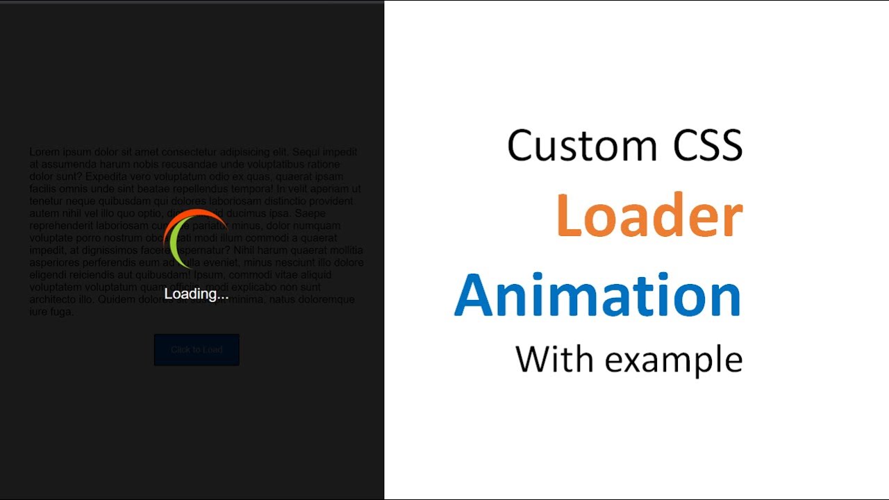 Custom CSS loader | Pure CSS loader for website | Loader animation using CSS