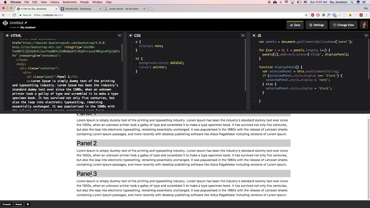 How to make an accordion using vanilla JavaScript