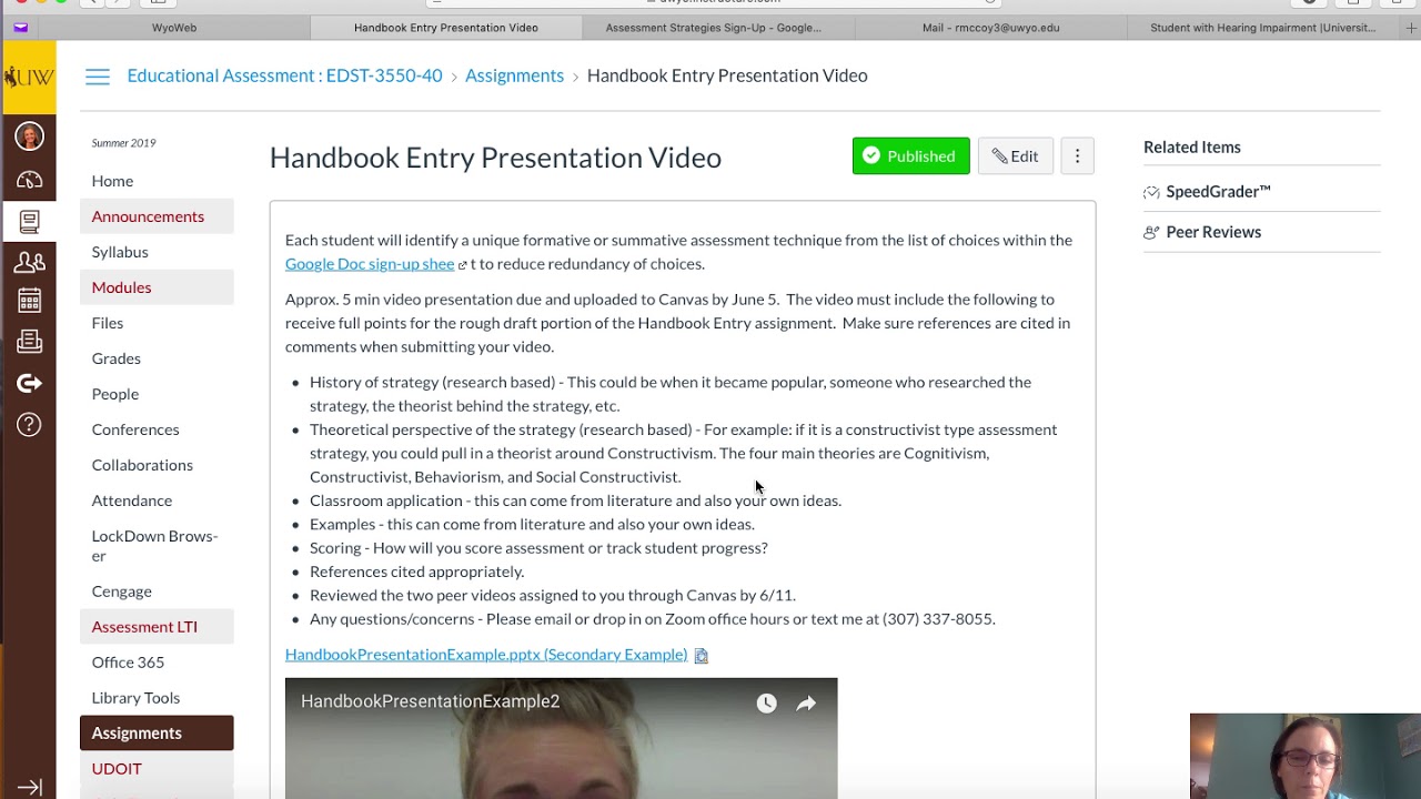 Handbook Presentation Video