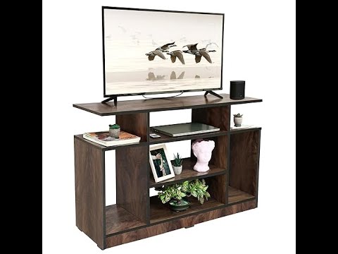 ABOUT SPACE TV Stand - Wooden TV Entertainment Unit and Shelf Storage for Set Top Box