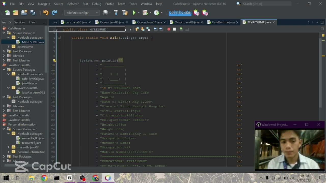 Creating Resume using Java