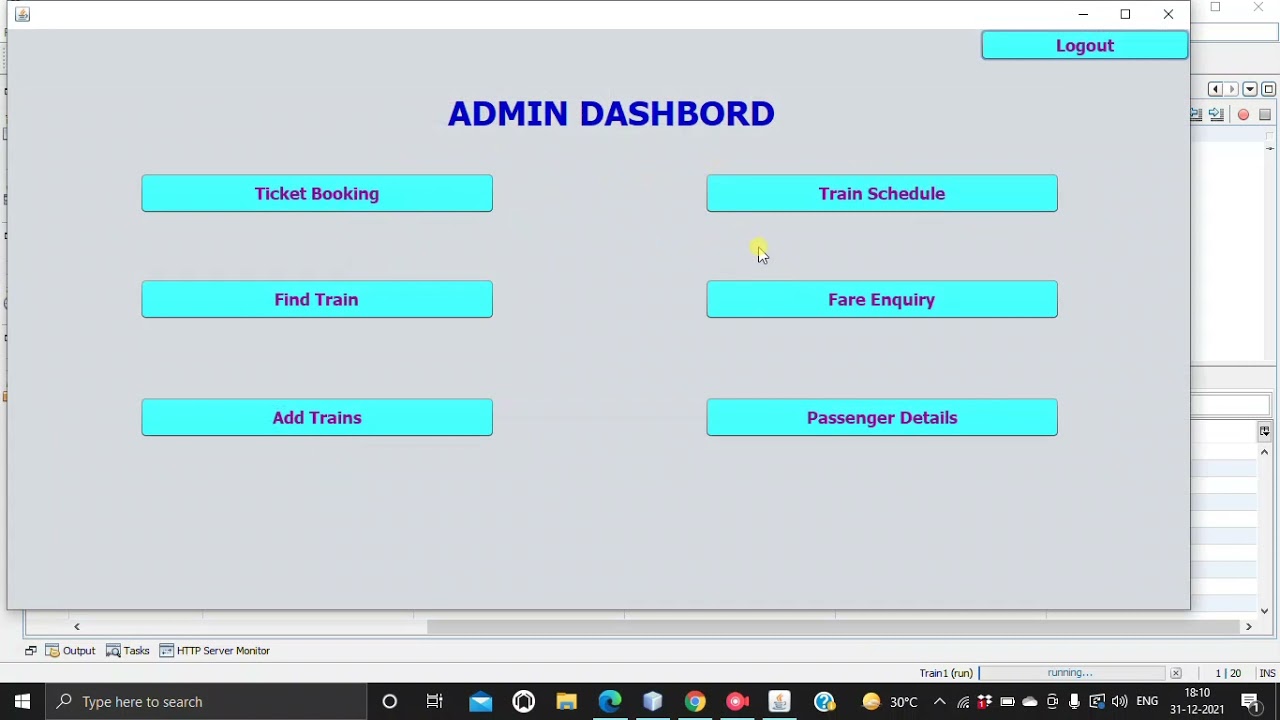 Railway Reservation System using Java