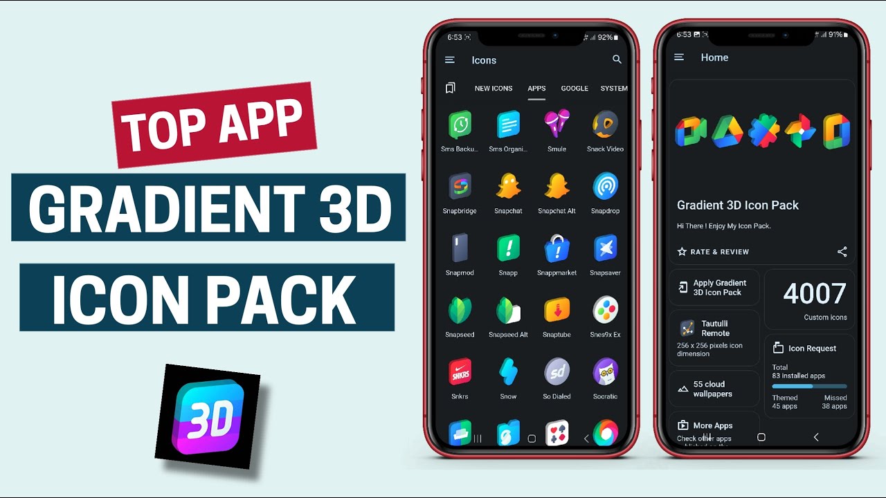 Best Gradient 3D Icon Pack app for Android