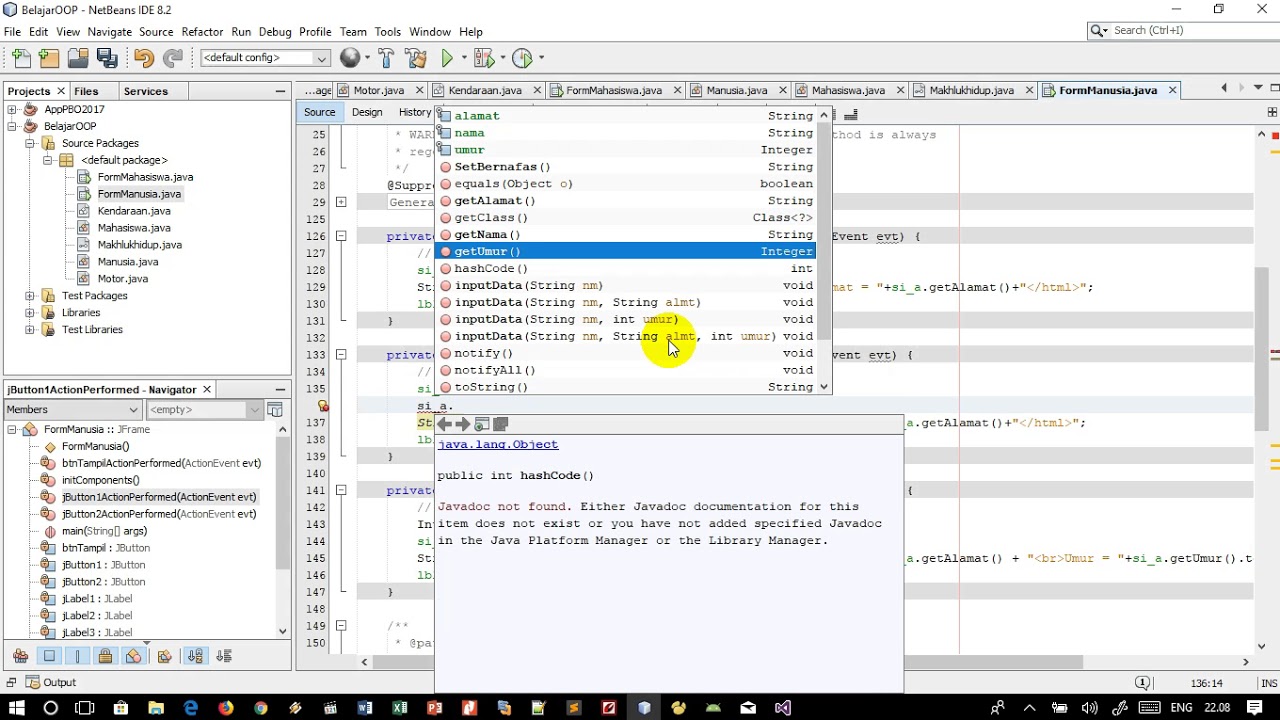 Tutorial 8 Belajar OOP dengan Java Netbeans -  Interface