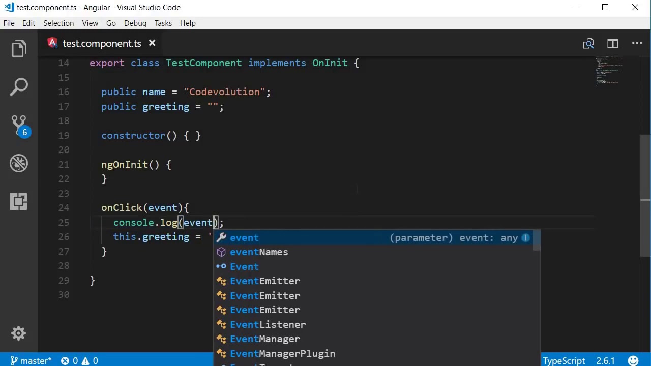 Angular 8 Tutorial   9   Event Binding