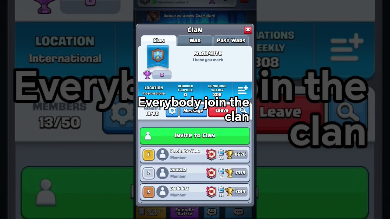 come and join the clan#clashroyale #viral #shorts