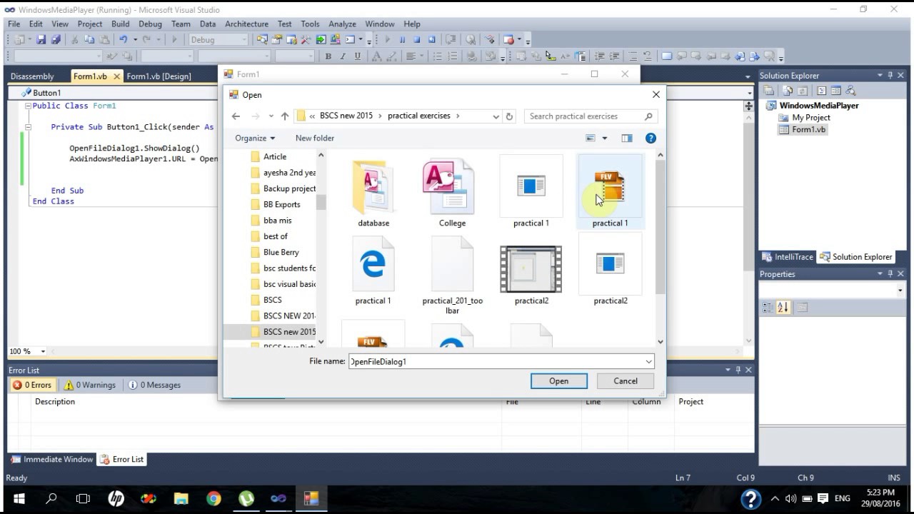 How to Creating Windows Media Player In Visual Studio 2016