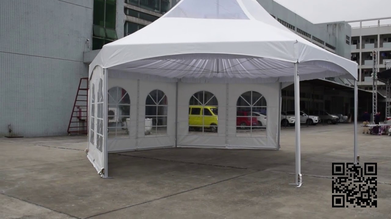 8M Outdoor Party Hexagonal Frame Aluminum Tent for Wedding  with Windows