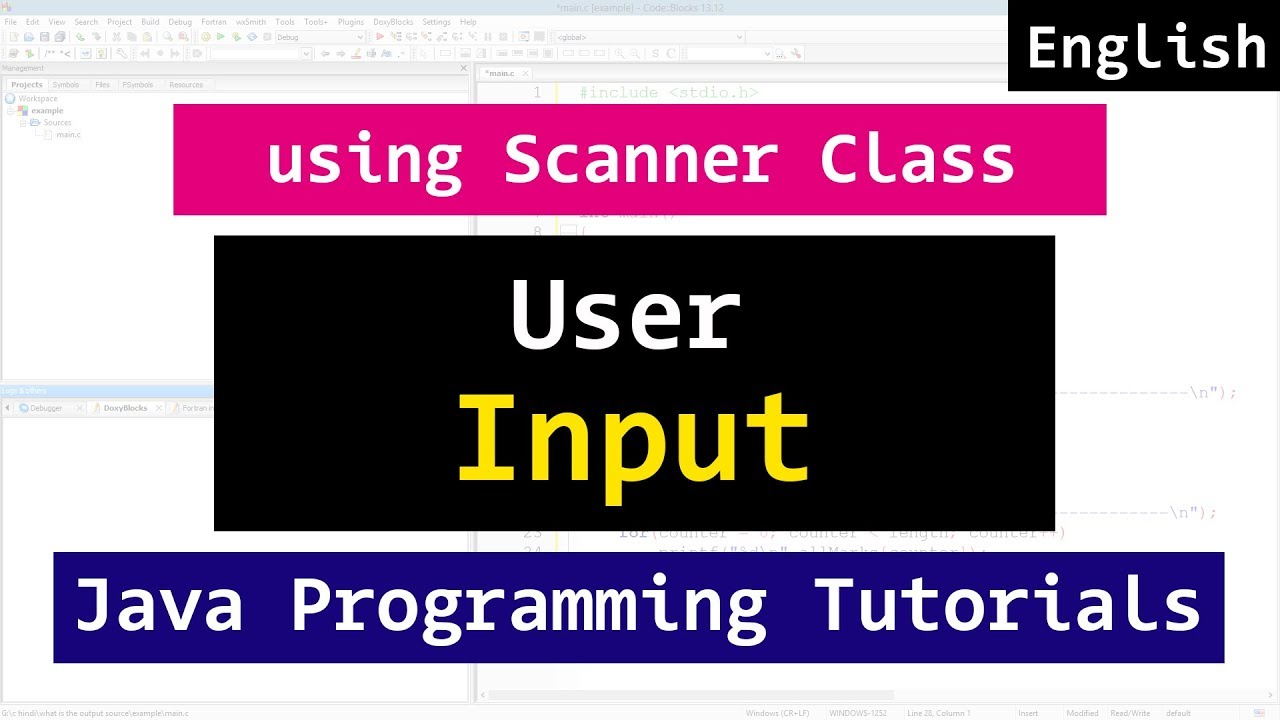Getting User Input using Scanner Class | Java Programming Video Tutorial