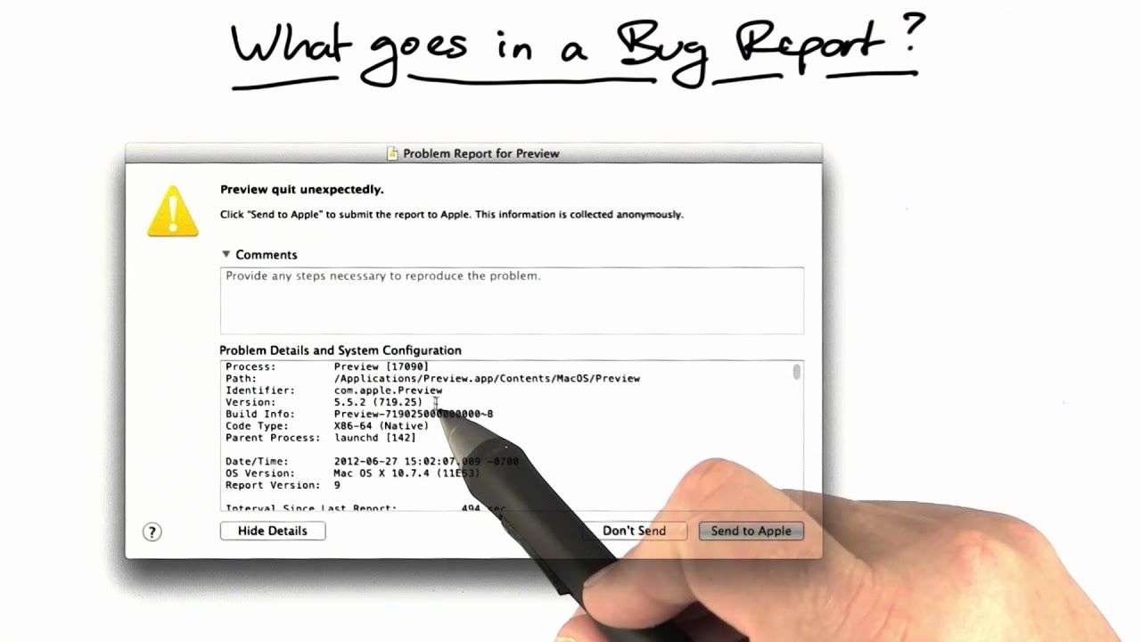 Example Bug Report - Software Debugging