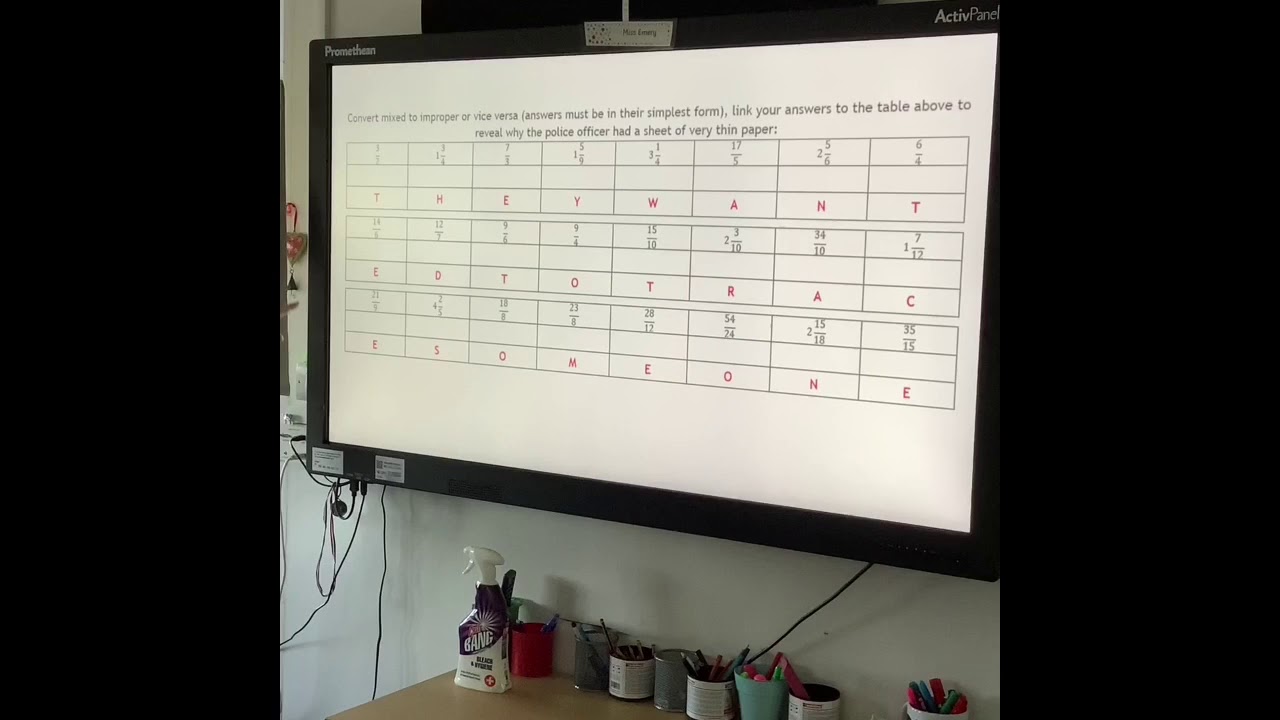 Year 6 Maths - Codebreaker Challenge ANSWERS