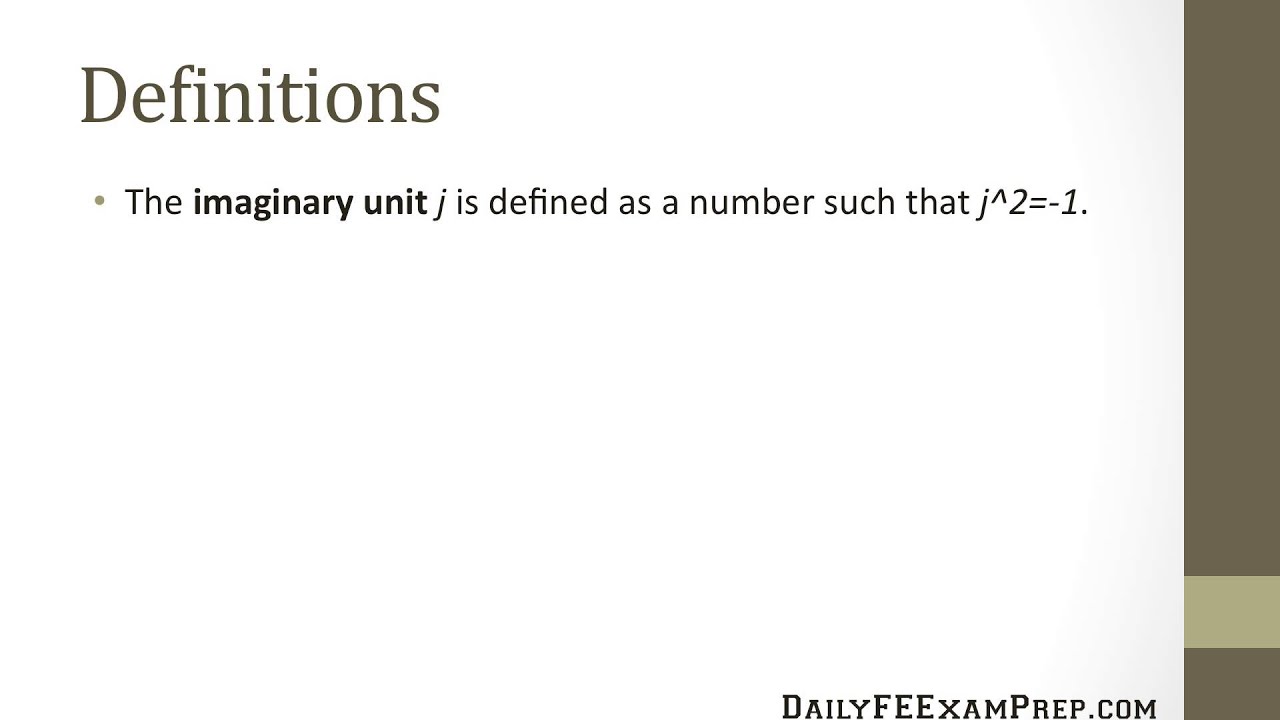 Daily FE Exam Prep - Algebra of Complex Numbers - Lesson 01 - Introduction
